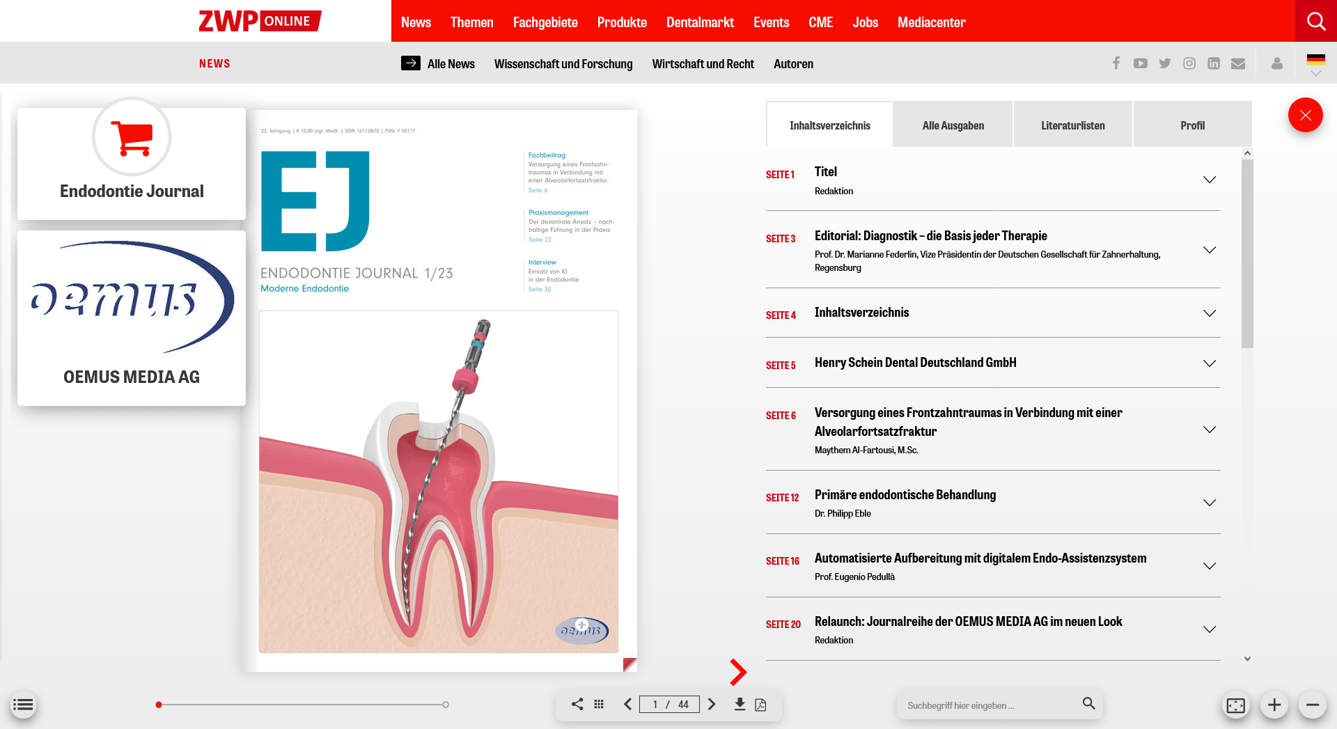 Erste Ausgabe des Endodontie Journal 2023 ab jetzt verfügbar – ZWP online – das ...